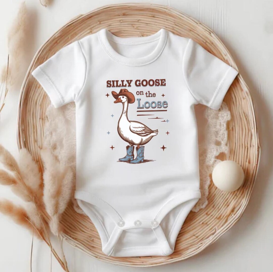 Silly Goose on the Loose Baby Bodysuit, Funny Baby Onesie, Cute Onesie ...