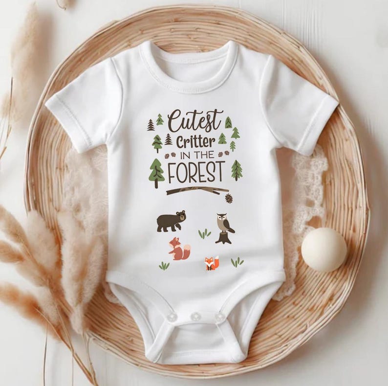 Cutest Critter in the Forest Onesie®, Woodland Animals Onesie, Woodland ...