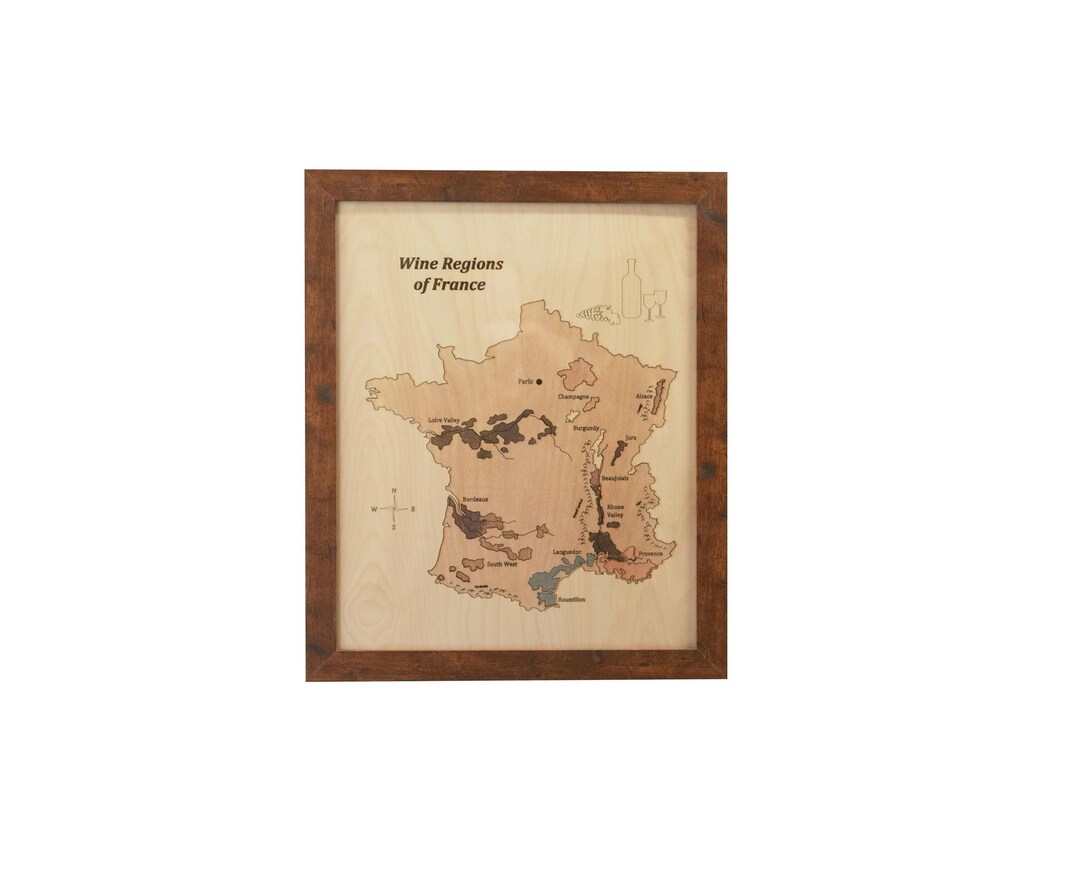 Wine Region Map, France - Etsy