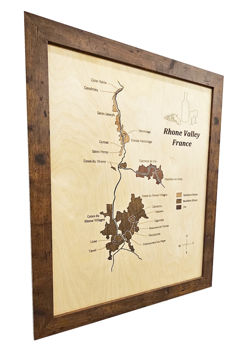 Wine Region Map, Rhone Valley France - Etsy