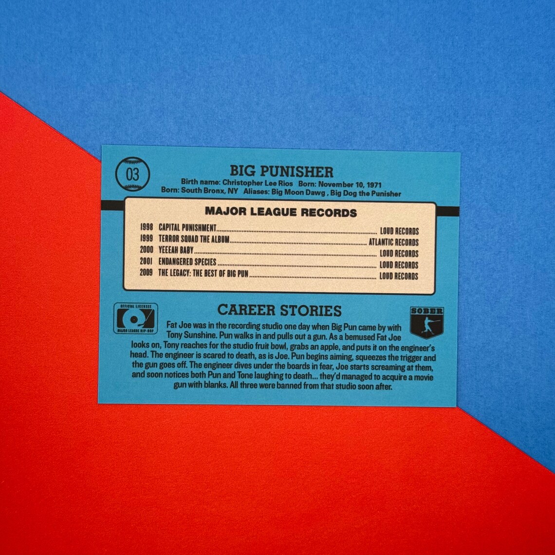 Big Pun Baseball Card / Rap / Hip Hop / Big Punisher / Terror Squad - Etsy