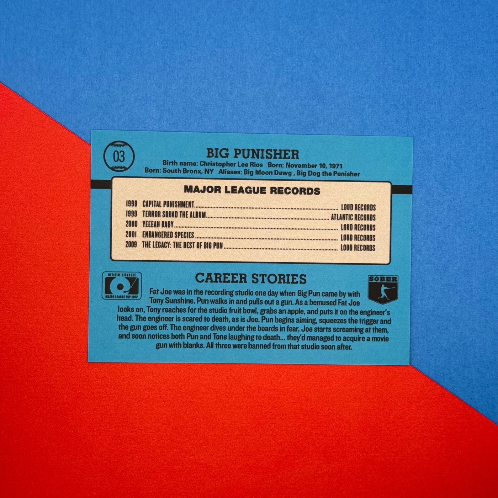 Big Pun Baseball Card / Rap / Hip Hop / Big Punisher / Terror Squad - Etsy