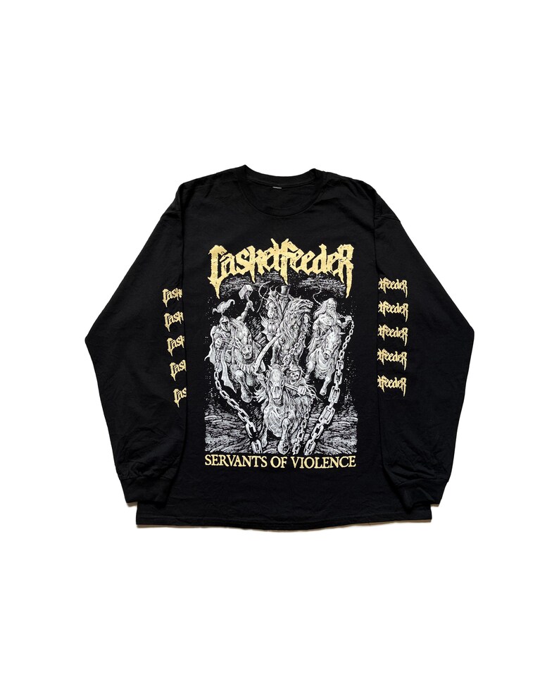 Vintage Casket Feeder Hardcore / Death Metal Band Graphic Long Sleeve T ...