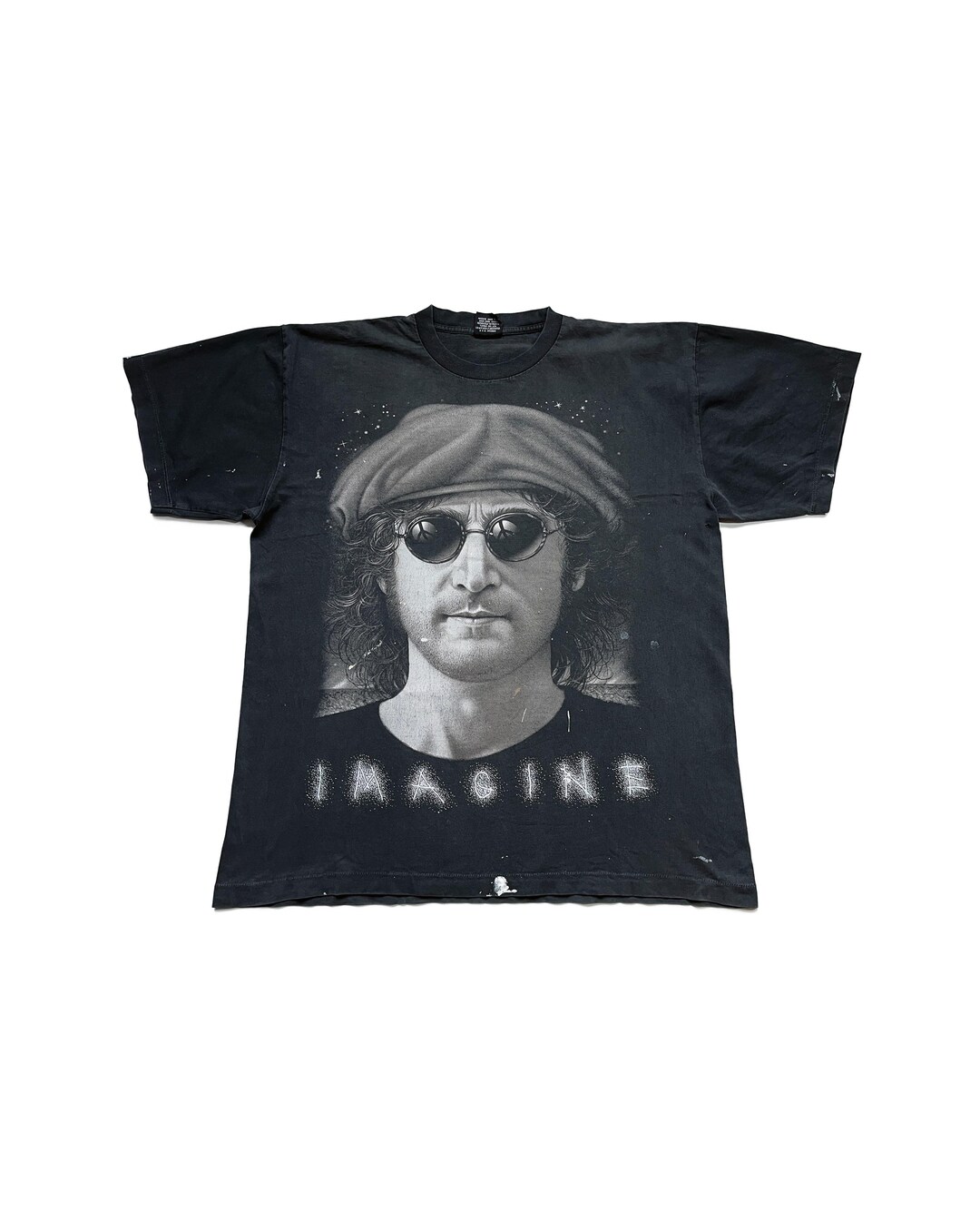 Vintage 90s John Lennon Imagine Double Sided Sun Faded T-shirt Size XL ...