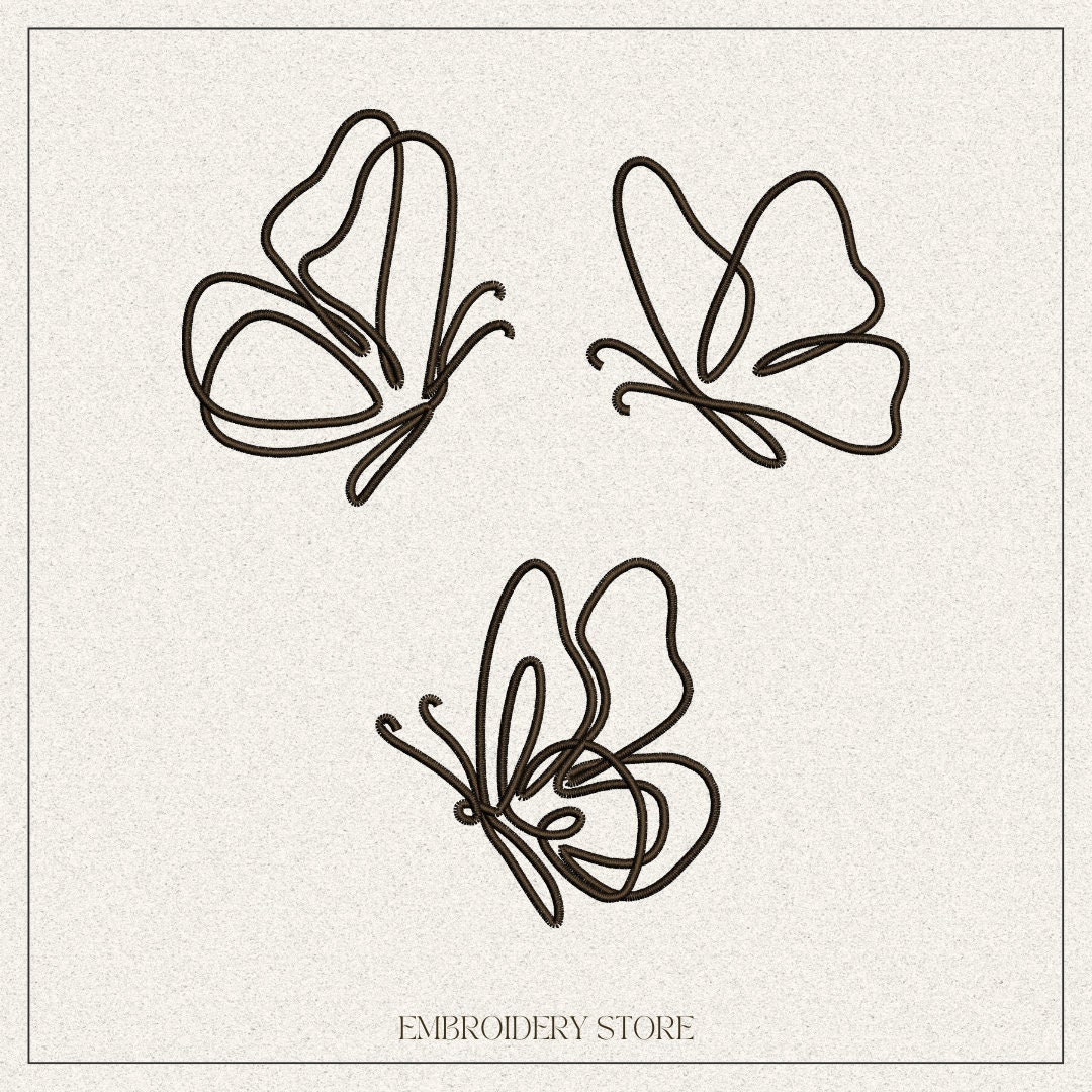 Butterfly Embroidery Design 3 Sizes - Etsy