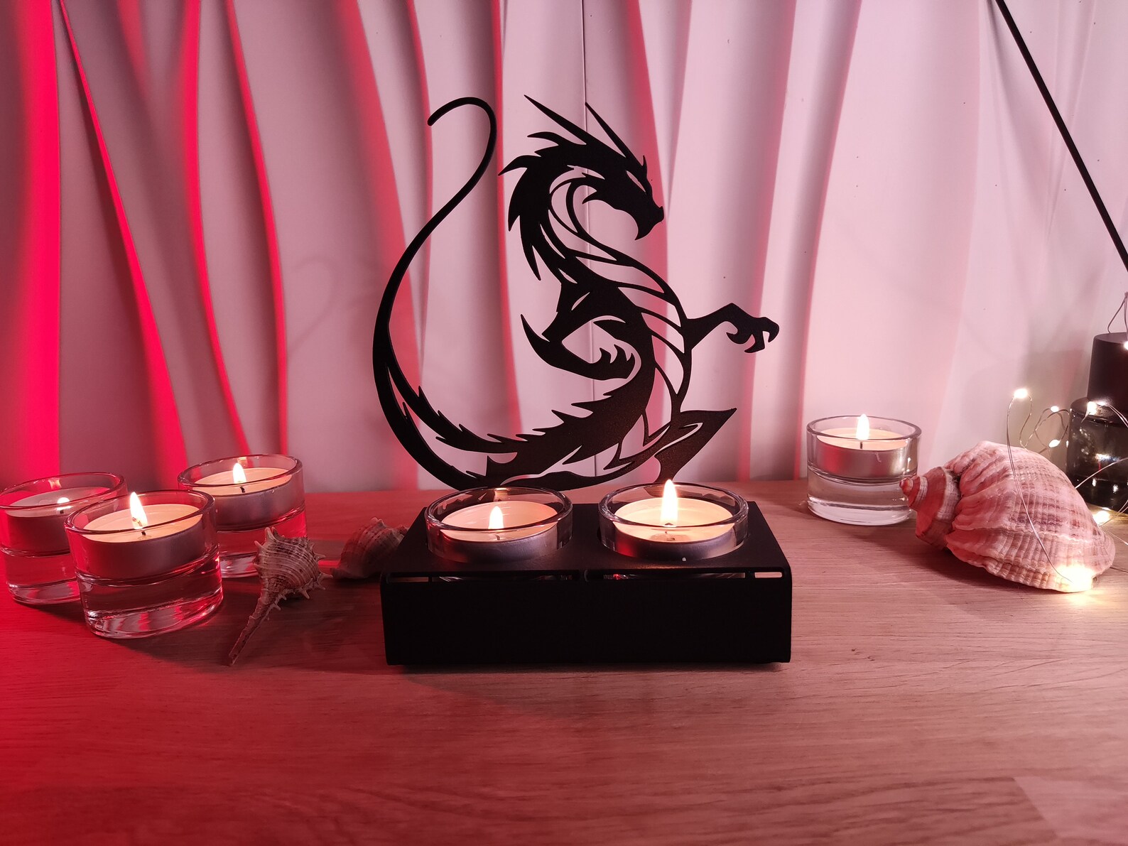 Dragon Candleholder, Shadow Dragon, Exotic Candleholde, Halloween Art ...