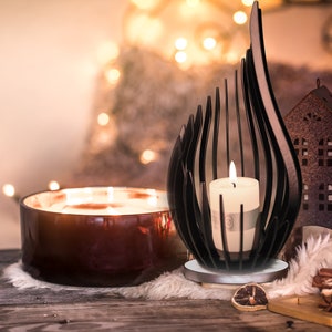 Elegant Modern Candlestick Holder With Unique Fire Flame Design ...