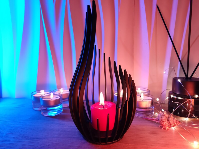 Elegant Modern Candlestick Holder With Unique Fire Flame Design ...