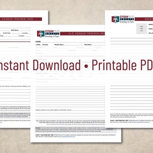 Genealogy Census Record Worksheet: Family History Tracker (printable ...
