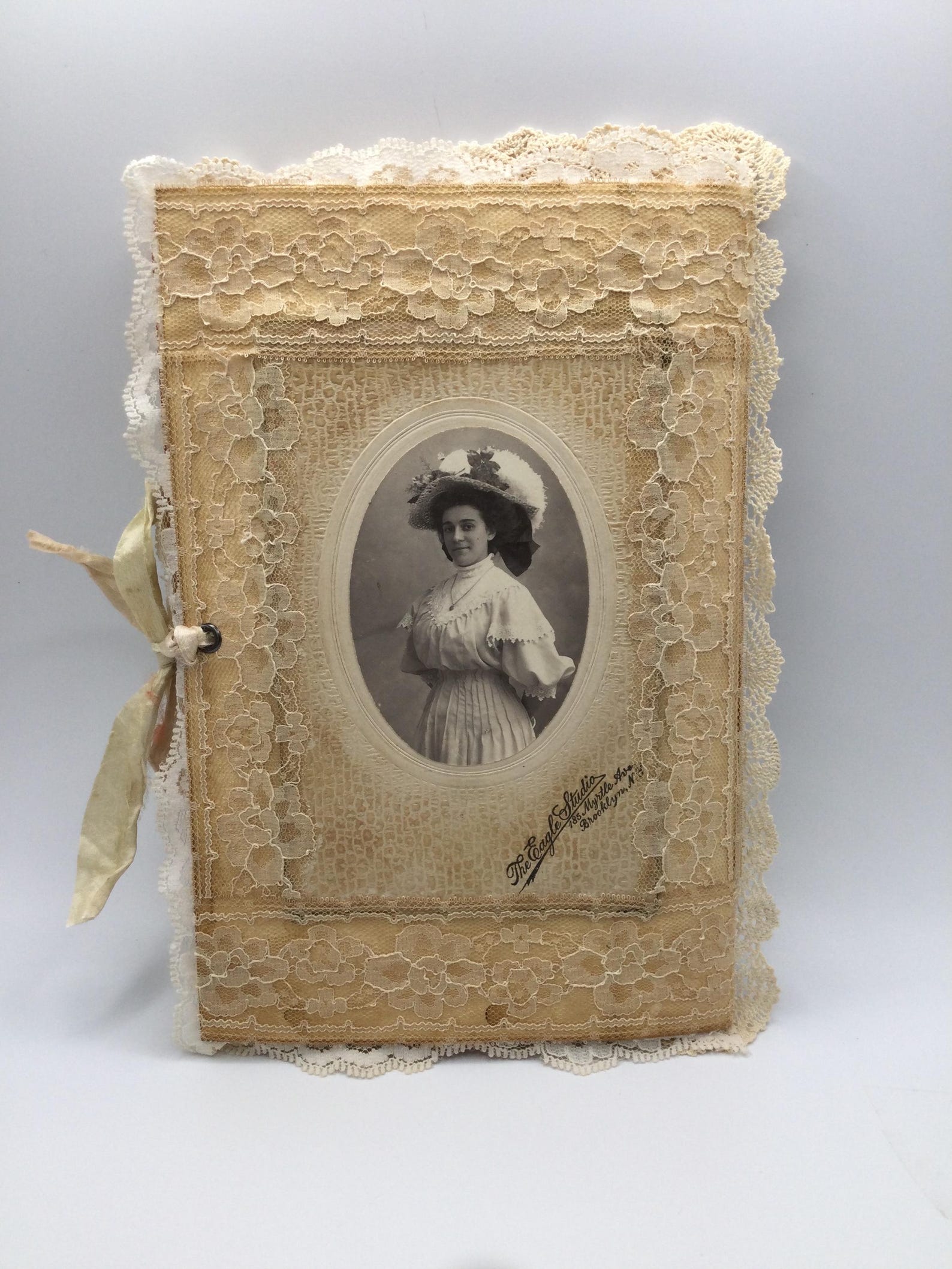 Vintage 1900s Cabinet Card Cover Journal Decorated With French Digital ...