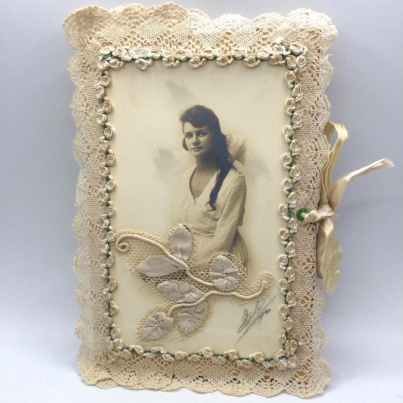 Vintage 1900s Cabinet Card Cover Journal Decorated With French Digital ...