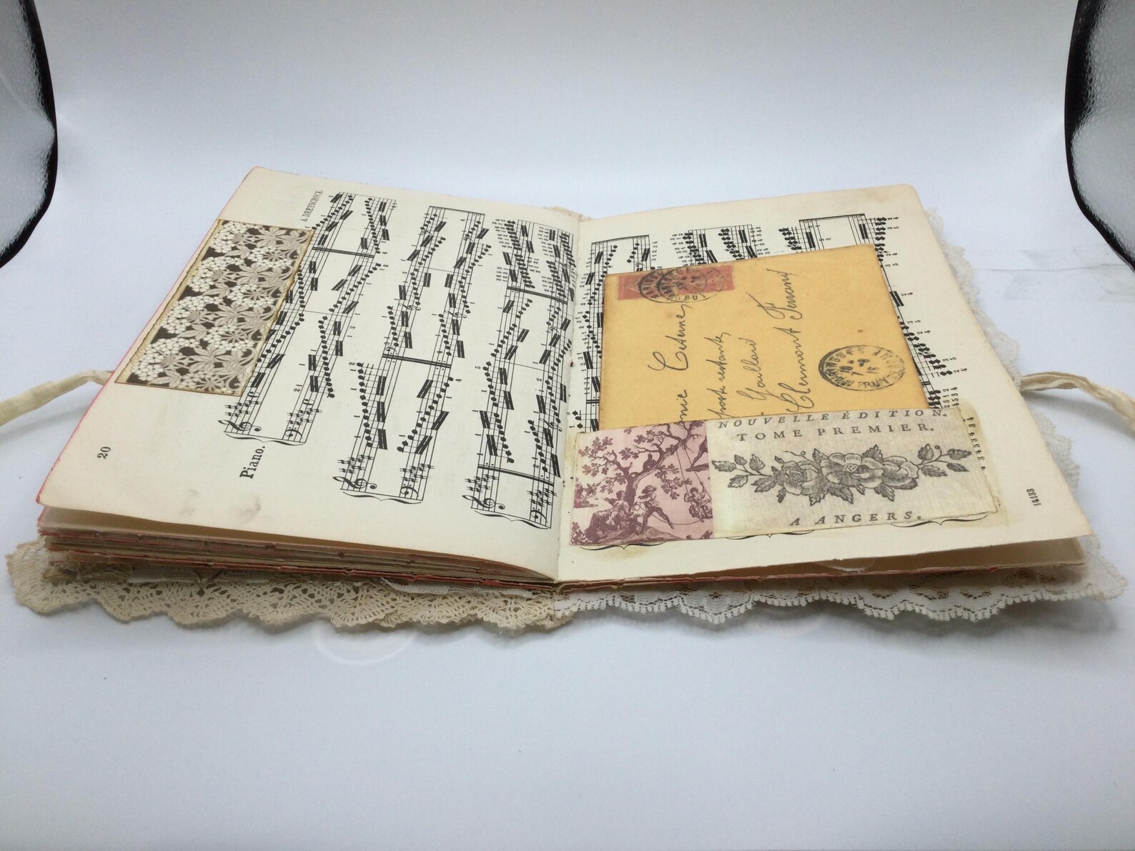 Vintage 1900s Cabinet Card Cover Journal Decorated With French Digital ...