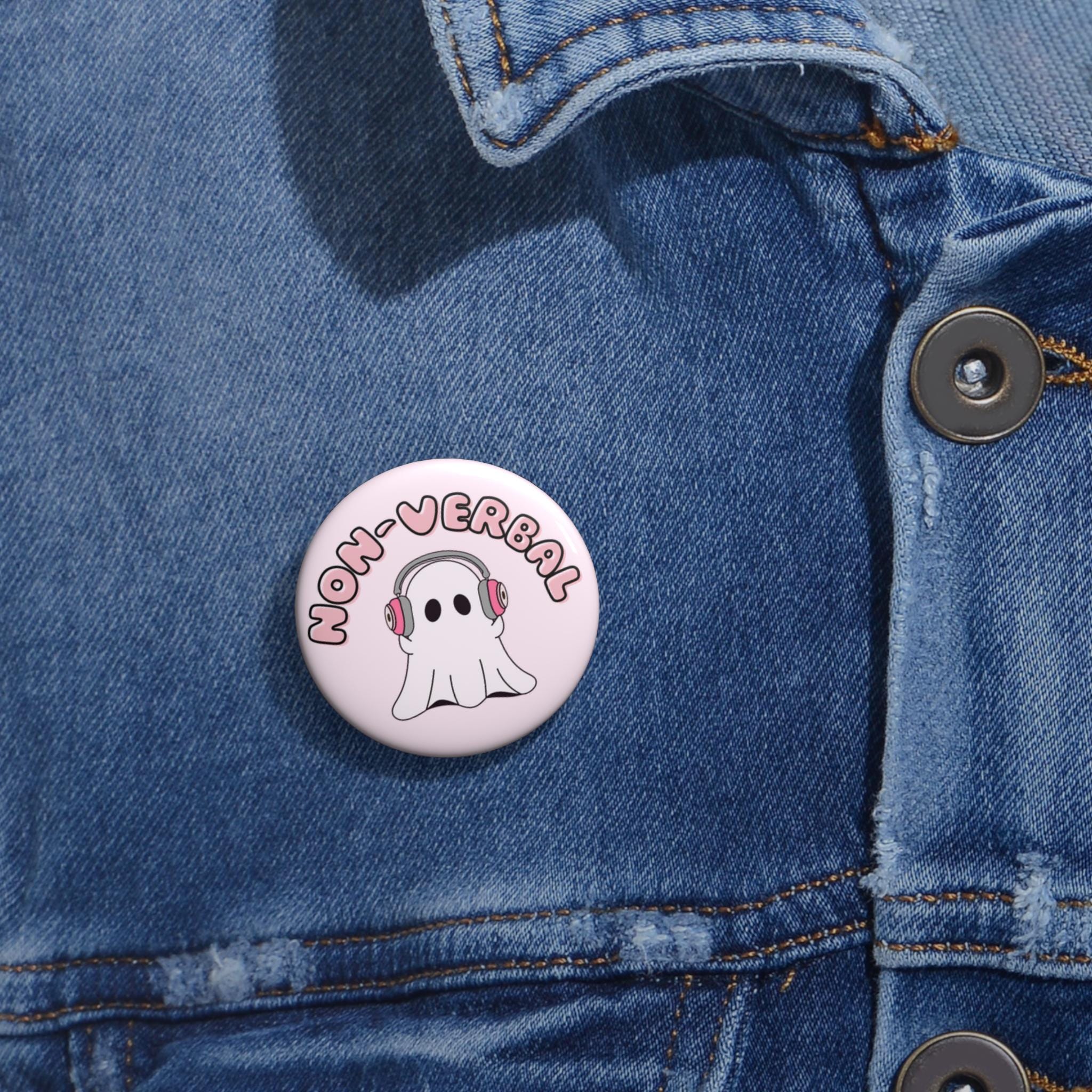 Non-verbal Ghost Button Badge Pin Neurodivergent Autistic Autism - Etsy