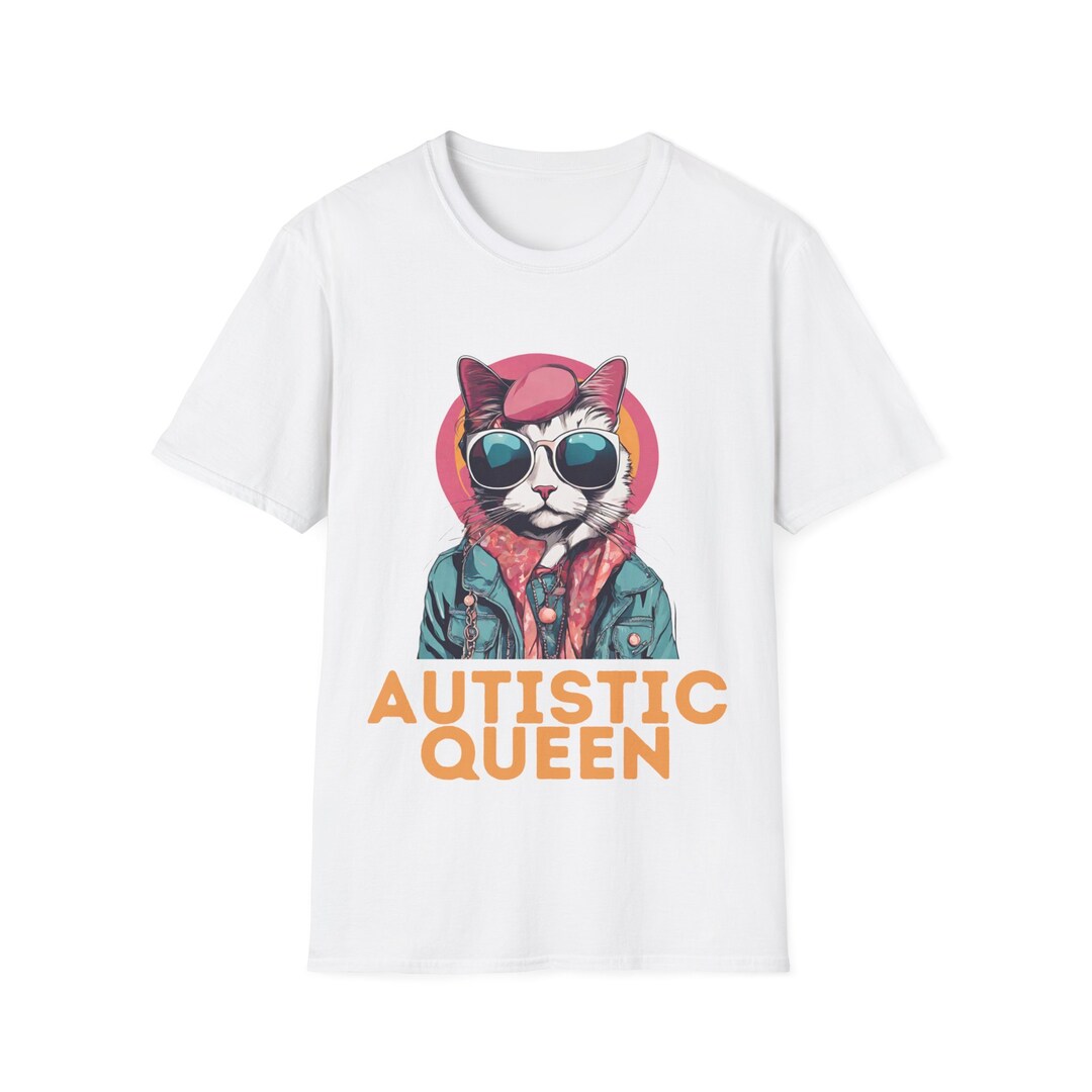 Stylish Autistic Queen Cat Design ASD Autism Spectrum Awareness- Shirt ...