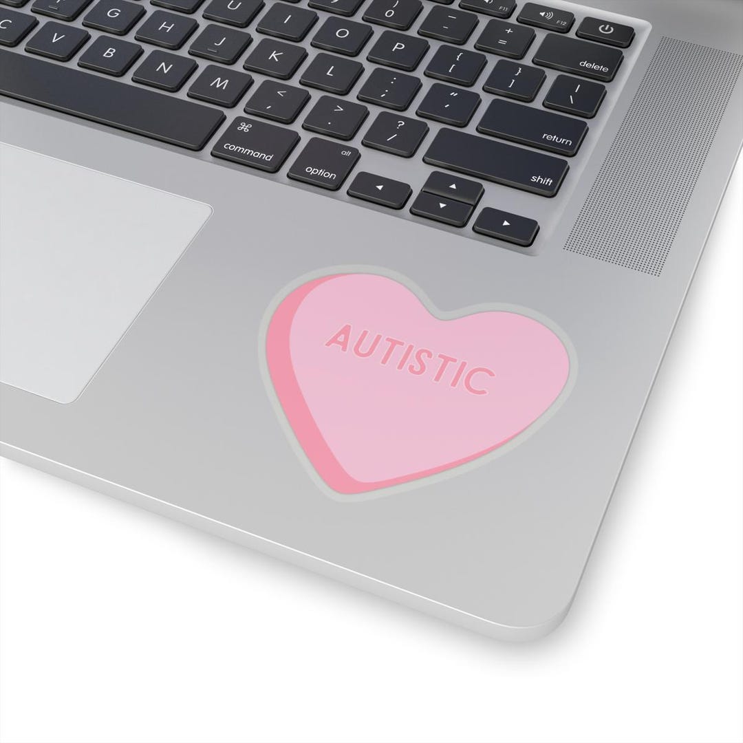 Pink Heart Autistic Sticker - Minimalist Vinyl Decal for Neurodivergent ...