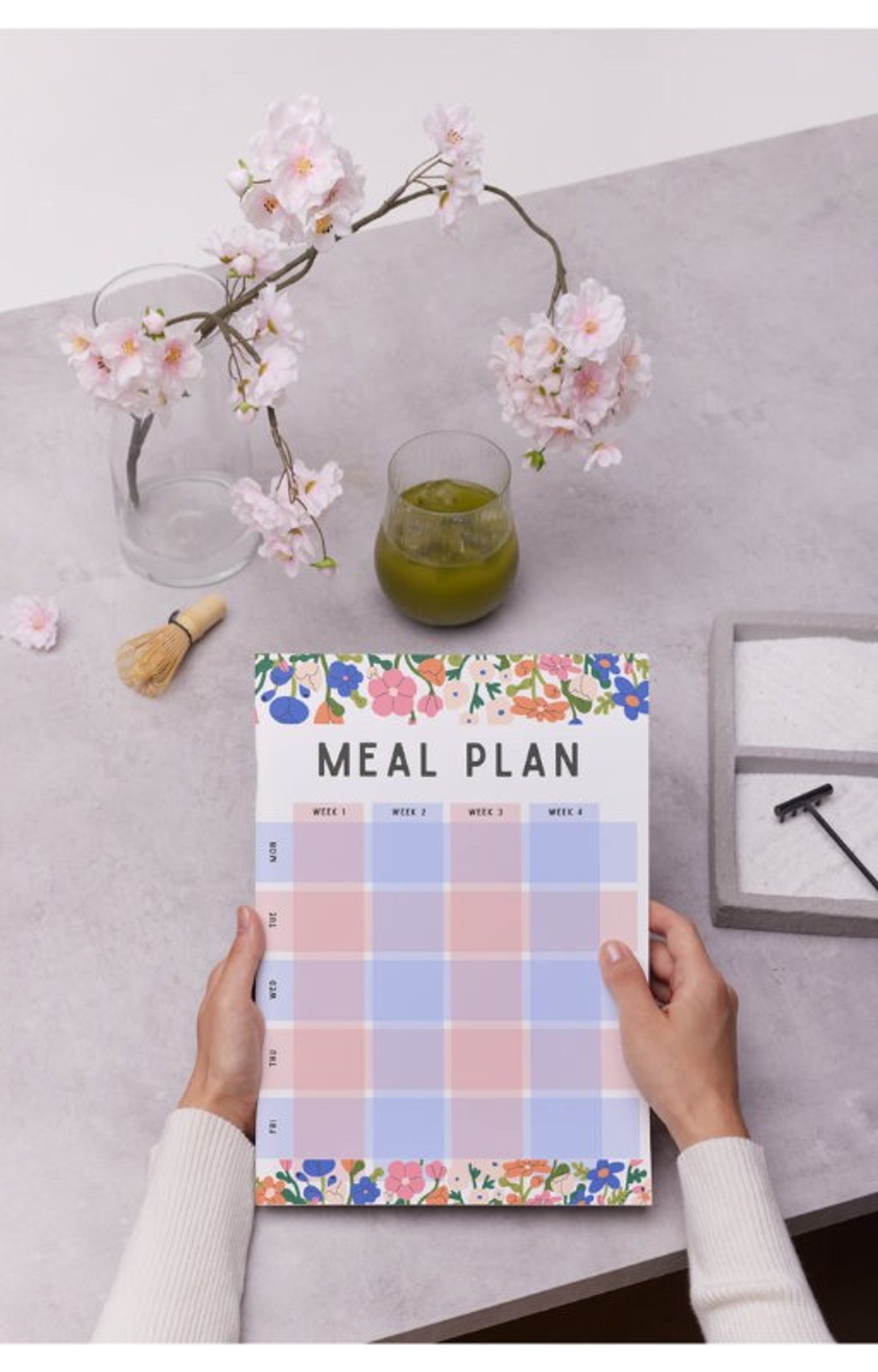 Spring Flower Digital Planning Bundle: Weekly & Monthly Meal Planners ...