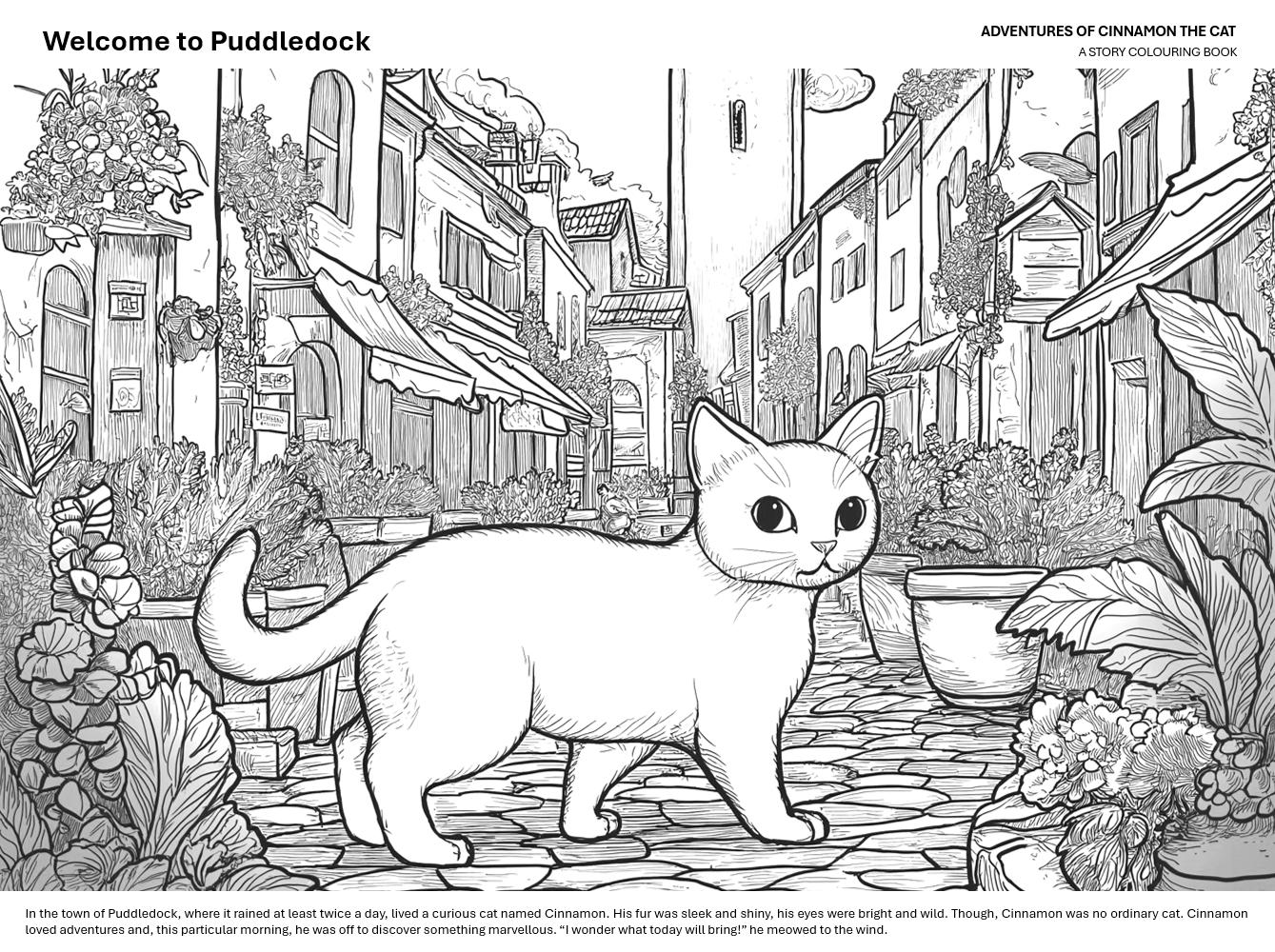 Colouring Book & Short-story Adventures of Cinnamon the Cat - Etsy