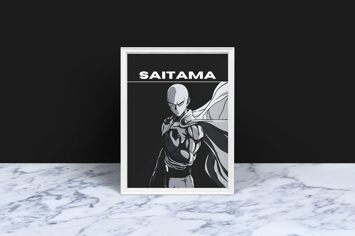 Saitama Poster, Onepunch Man Poster, Manga Poster, OPM Wall Art, Hero ...