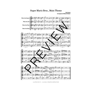 Super Mario Bros. - Main Theme - Music Sheet for Recorder - Etsy