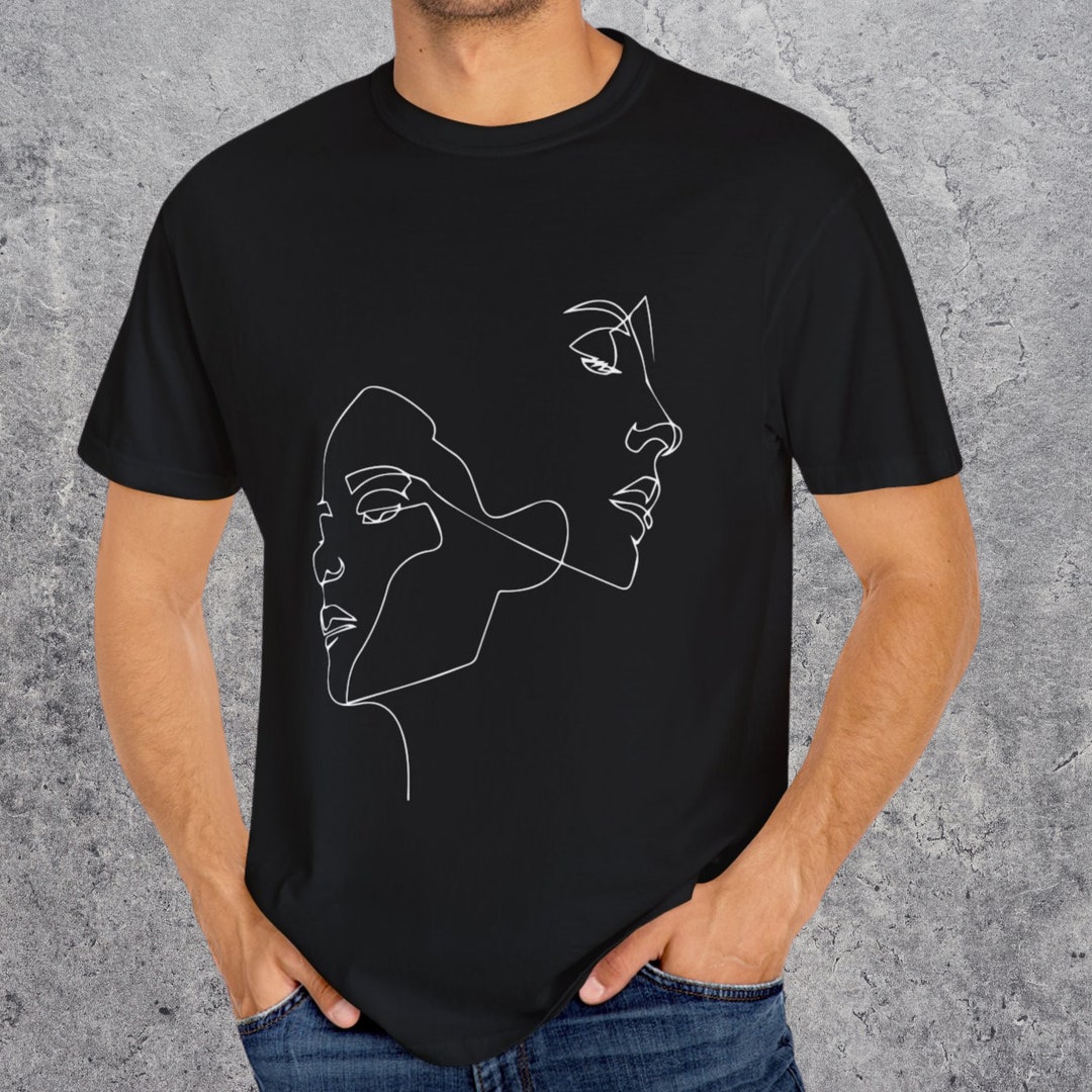 Hıgh Qualıty Black and White Minimalist Two Face T-shirt for Men and ...