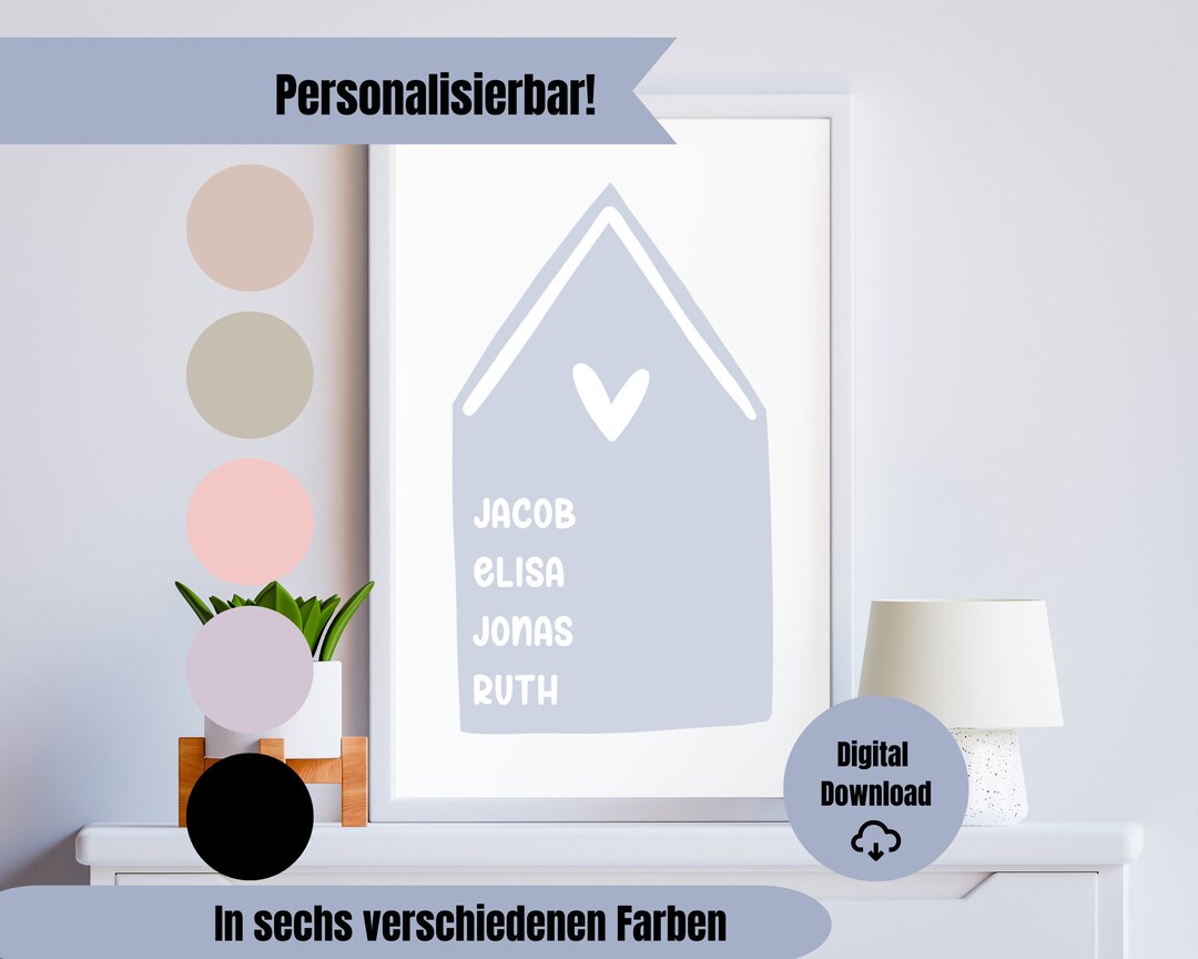 Personalized Family Poster, Family Poster, Names of Family Members ...