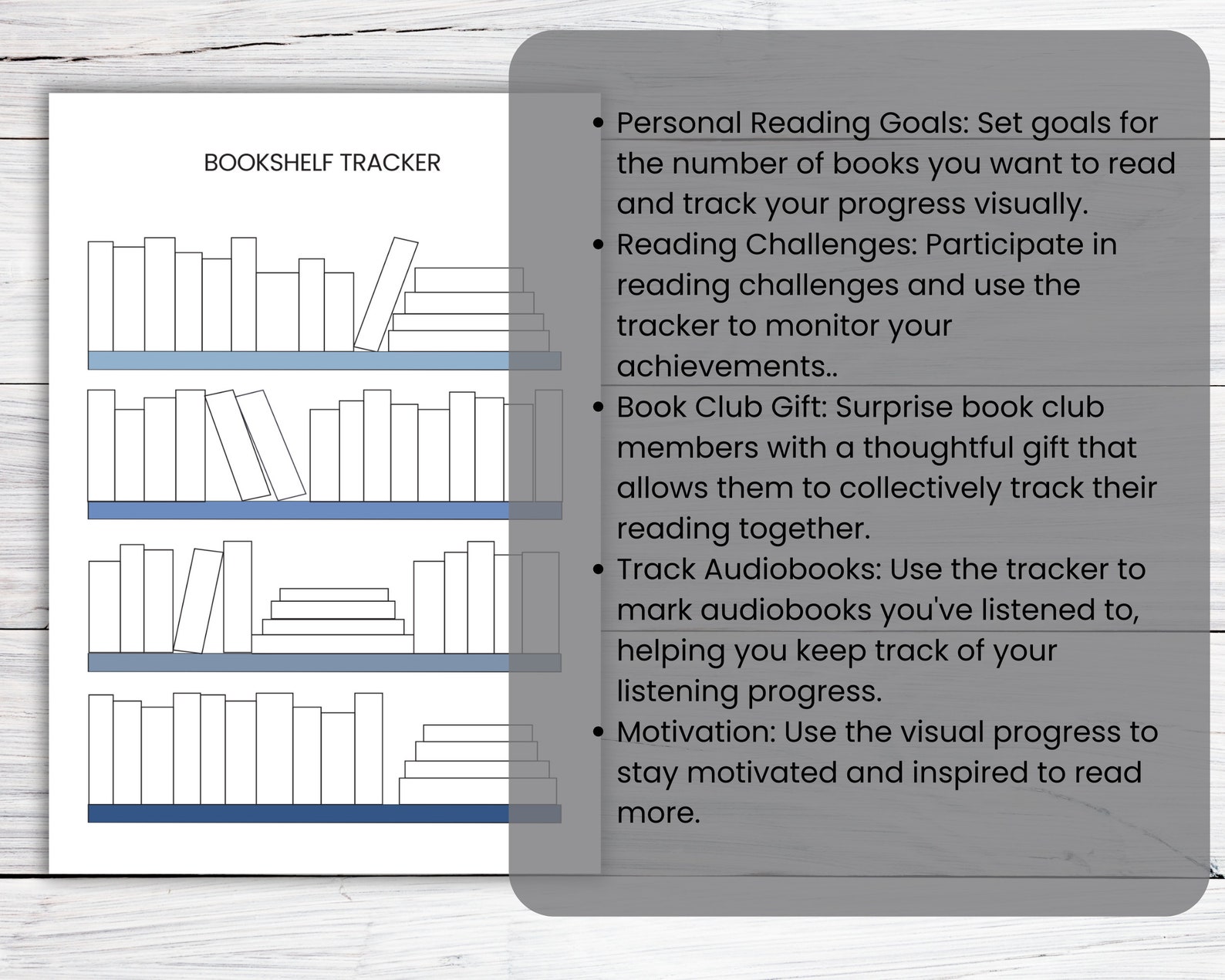 Printable Bookshelf Tracker, Reading Tracker, Book Tracker, Books to ...