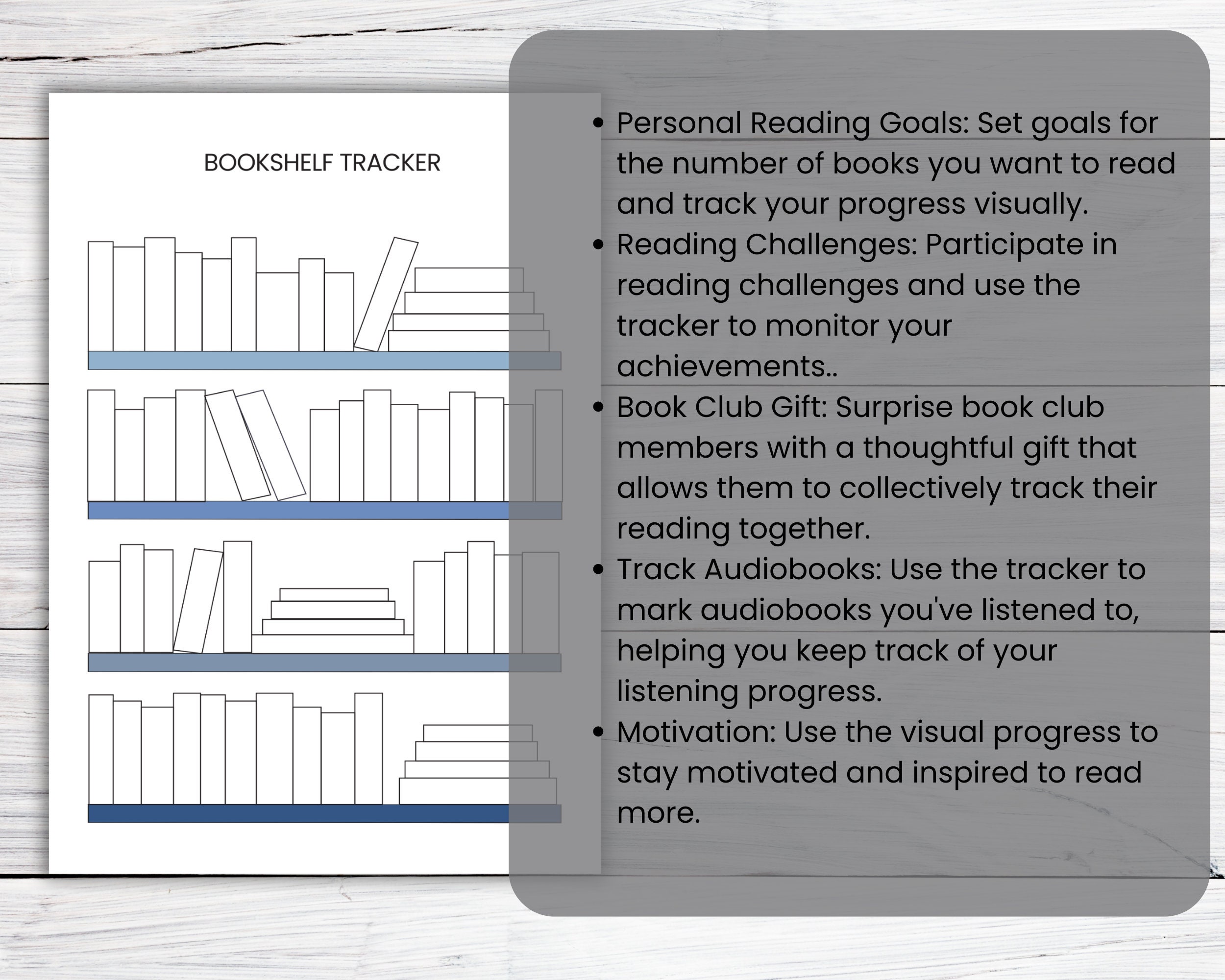 Printable Bookshelf Tracker, Reading Tracker, Book Tracker, Books to ...