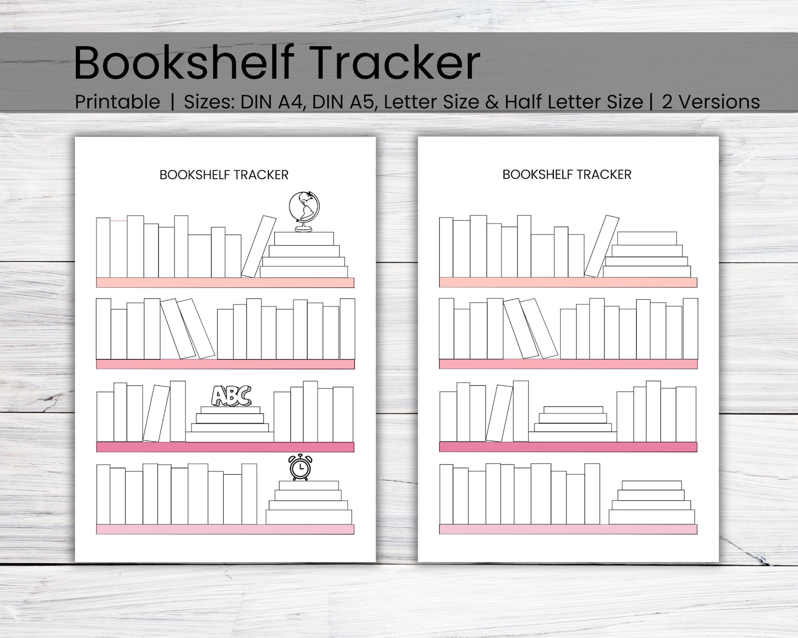 Printable Bookshelf Tracker, Reading Tracker, Book Tracker, Books to ...