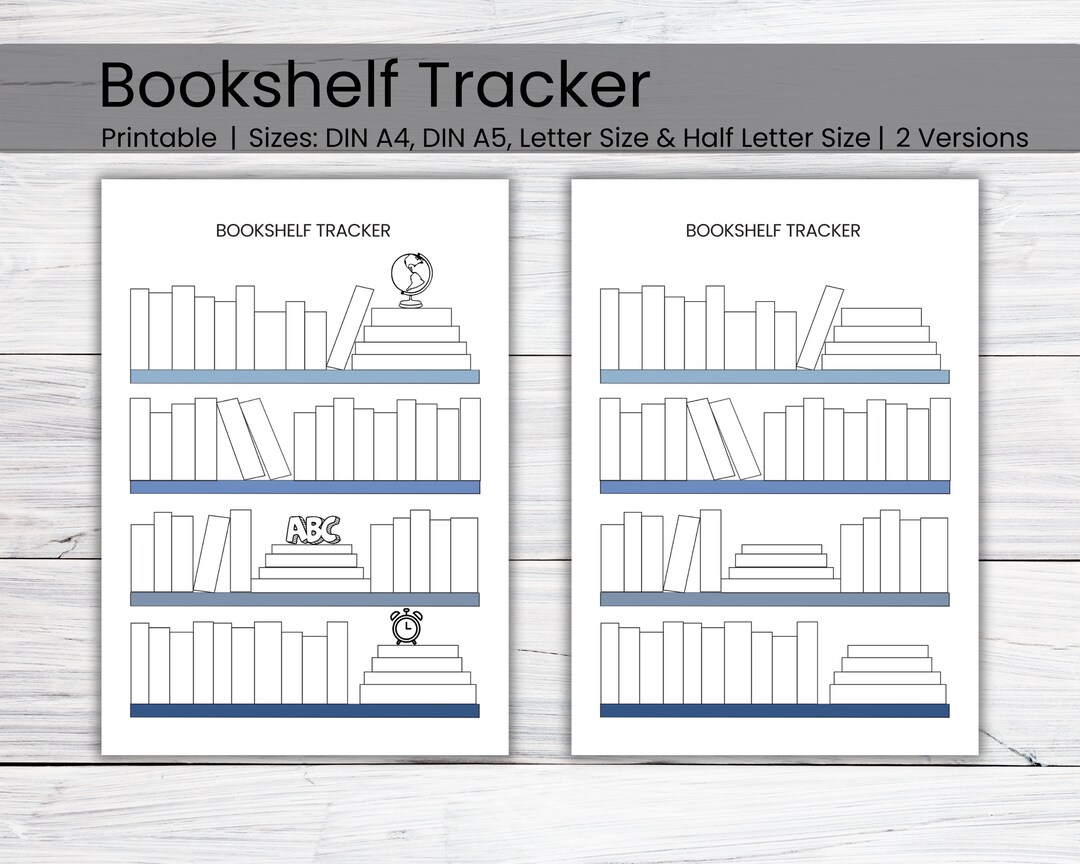 Printable Bookshelf Tracker, Reading Tracker, Book Tracker, Books to ...