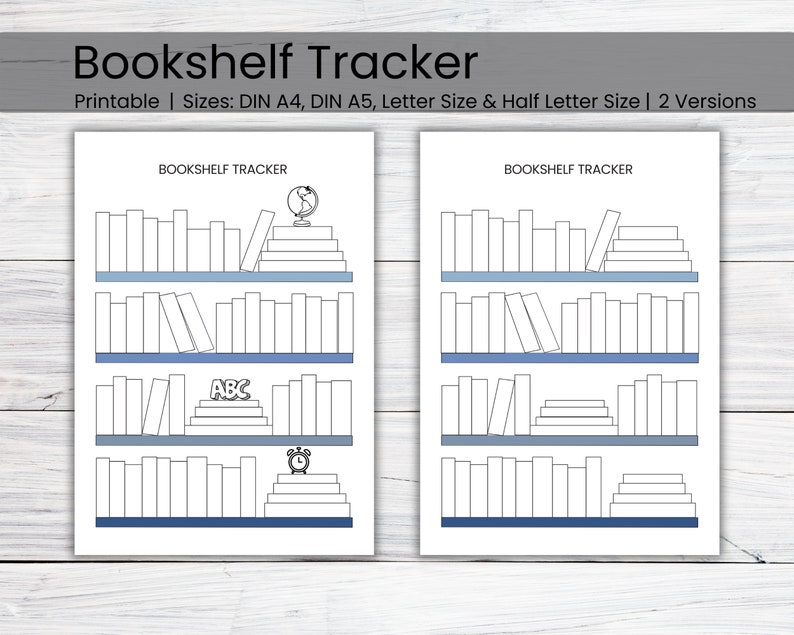Printable Bookshelf Tracker, Reading Tracker, Book Tracker, Books to ...