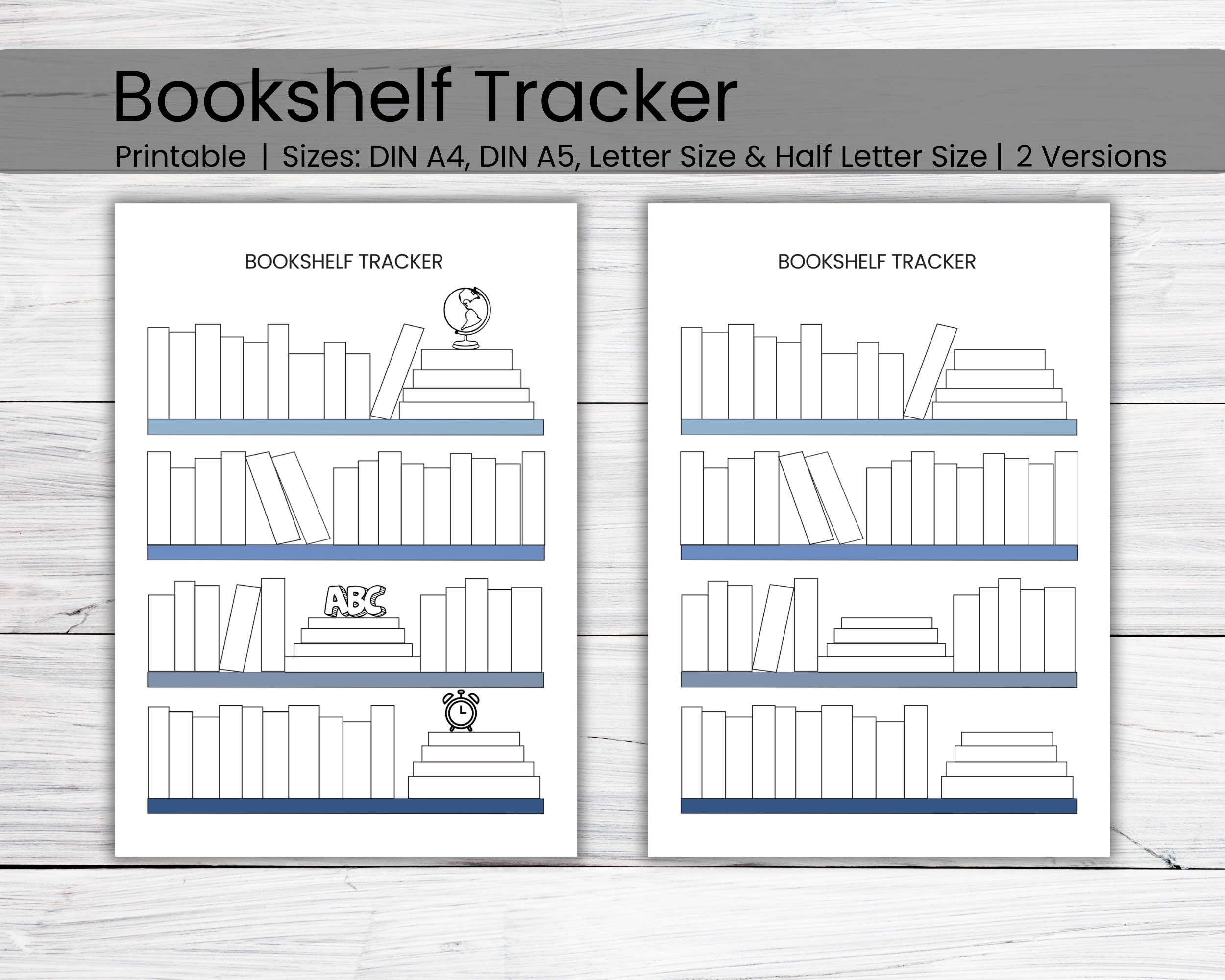 Printable Bookshelf Tracker, Reading Tracker, Book Tracker, Books to ...