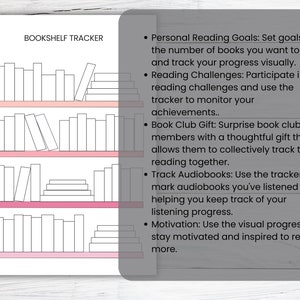 Printable Bookshelf Tracker, Reading Tracker, Book Tracker, Books to ...