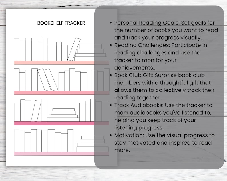Printable Bookshelf Tracker, Reading Tracker, Book Tracker, Books to ...