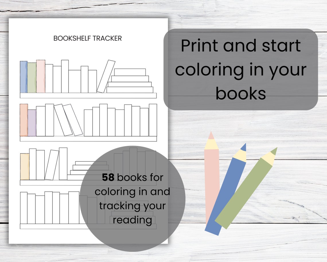 Printable Bookshelf Tracker, Reading Tracker, Book Tracker, Books to ...