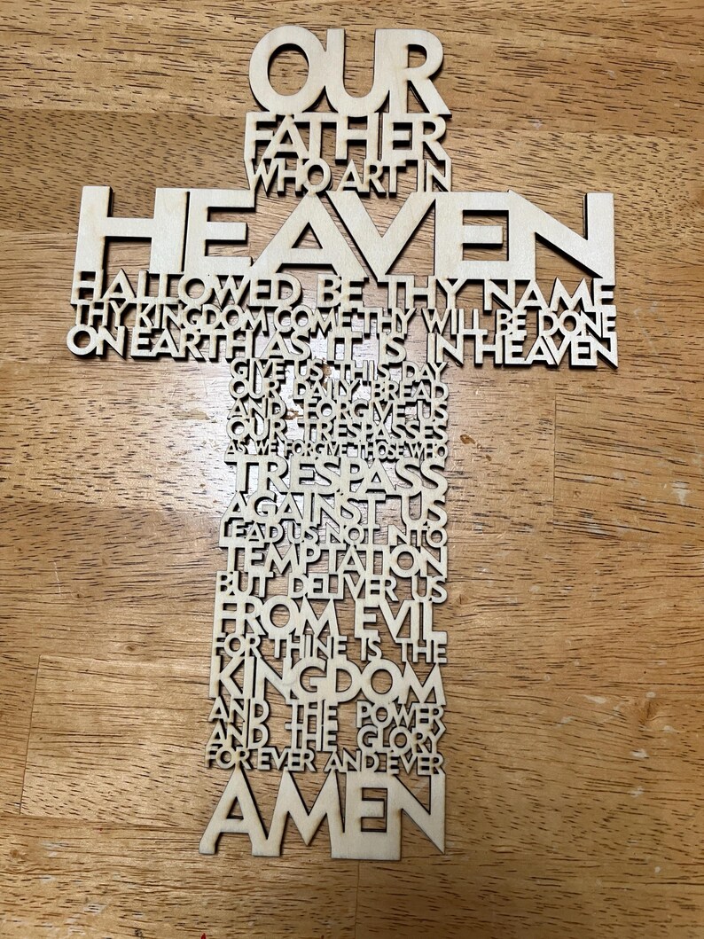 Lord’s Prayer Wooden Cross - Etsy