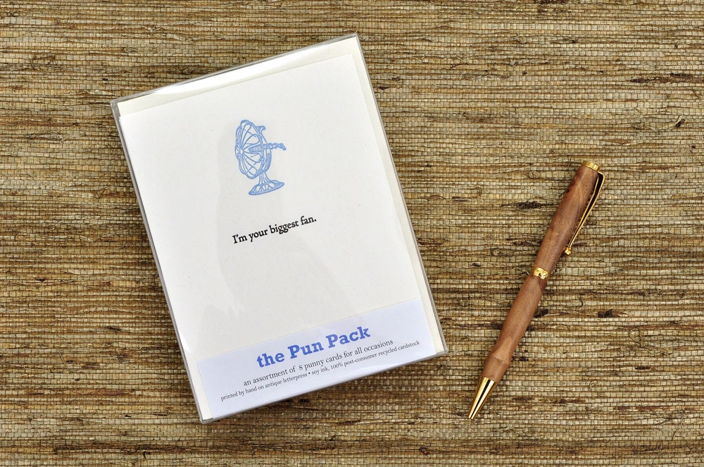 The Pun Pack - Assortment of 8 Punny Letterpress Cards for All ...