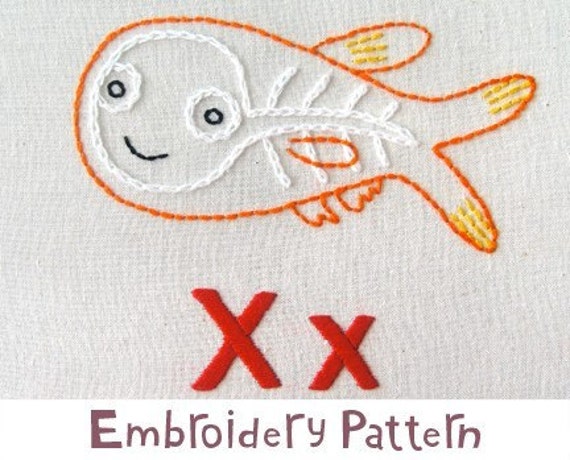 Kits & How To Sewing & Needlecraft Crewel X is for X-ray Fish ...