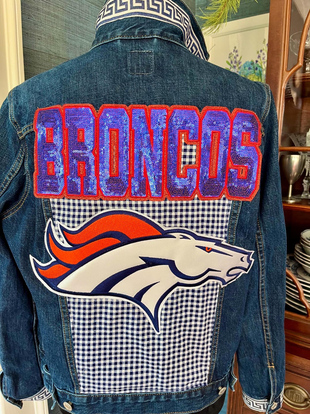 Denver Broncos Denim Jean Jacket - the Lizzie - Etsy