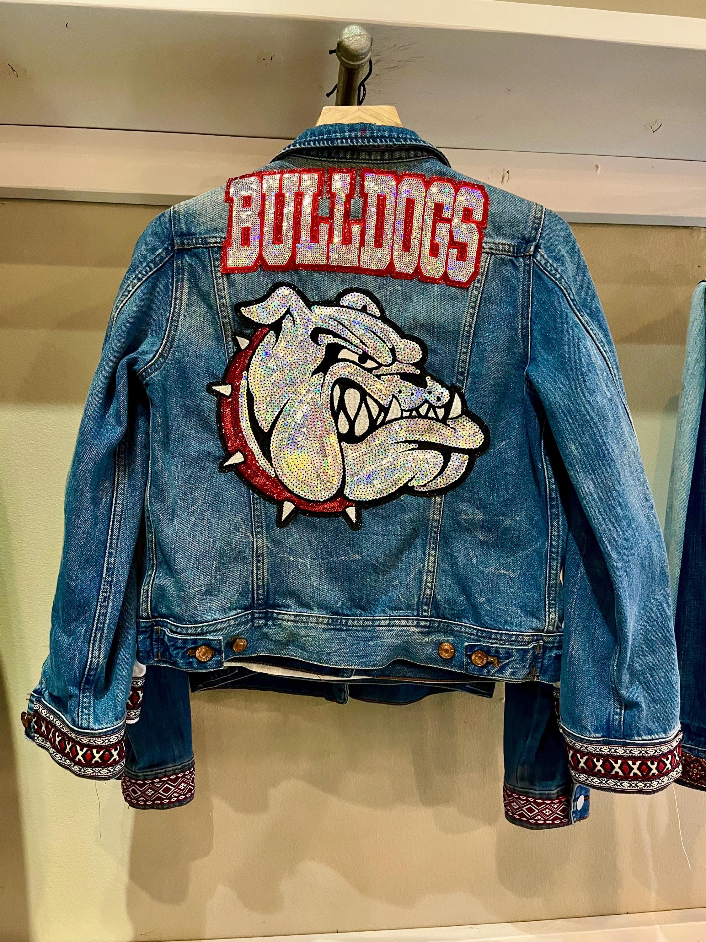 Bulldogs Embellished Denim Jacket - the Lindsey - Etsy