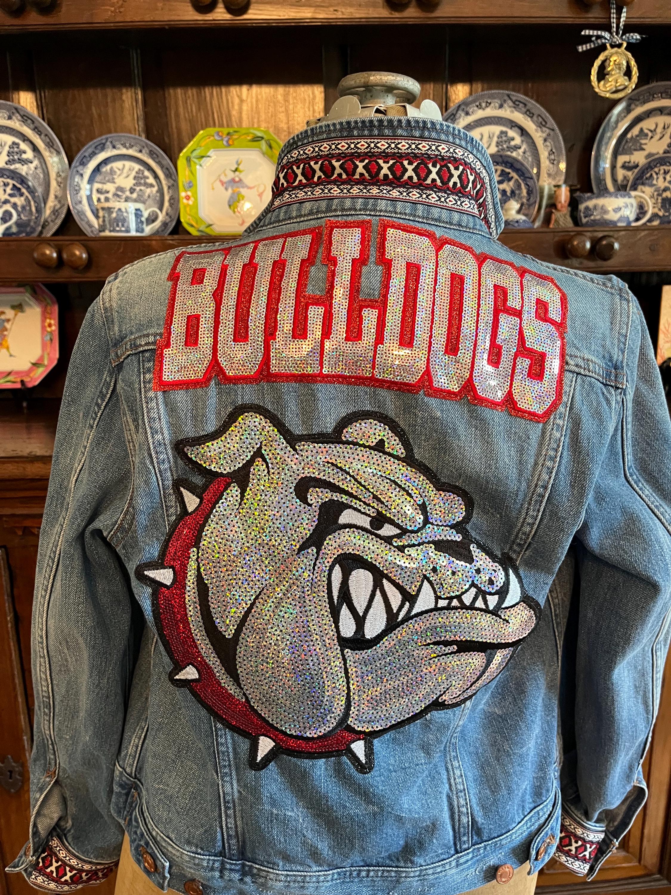 Bulldogs Embellished Denim Jacket - the Lindsey - Etsy