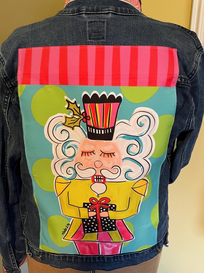 Christmas Embellished Denim Jacket - Nick - Etsy