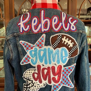 Ole Miss Rebels Denim Jean Jacket- the Magnolia - Etsy