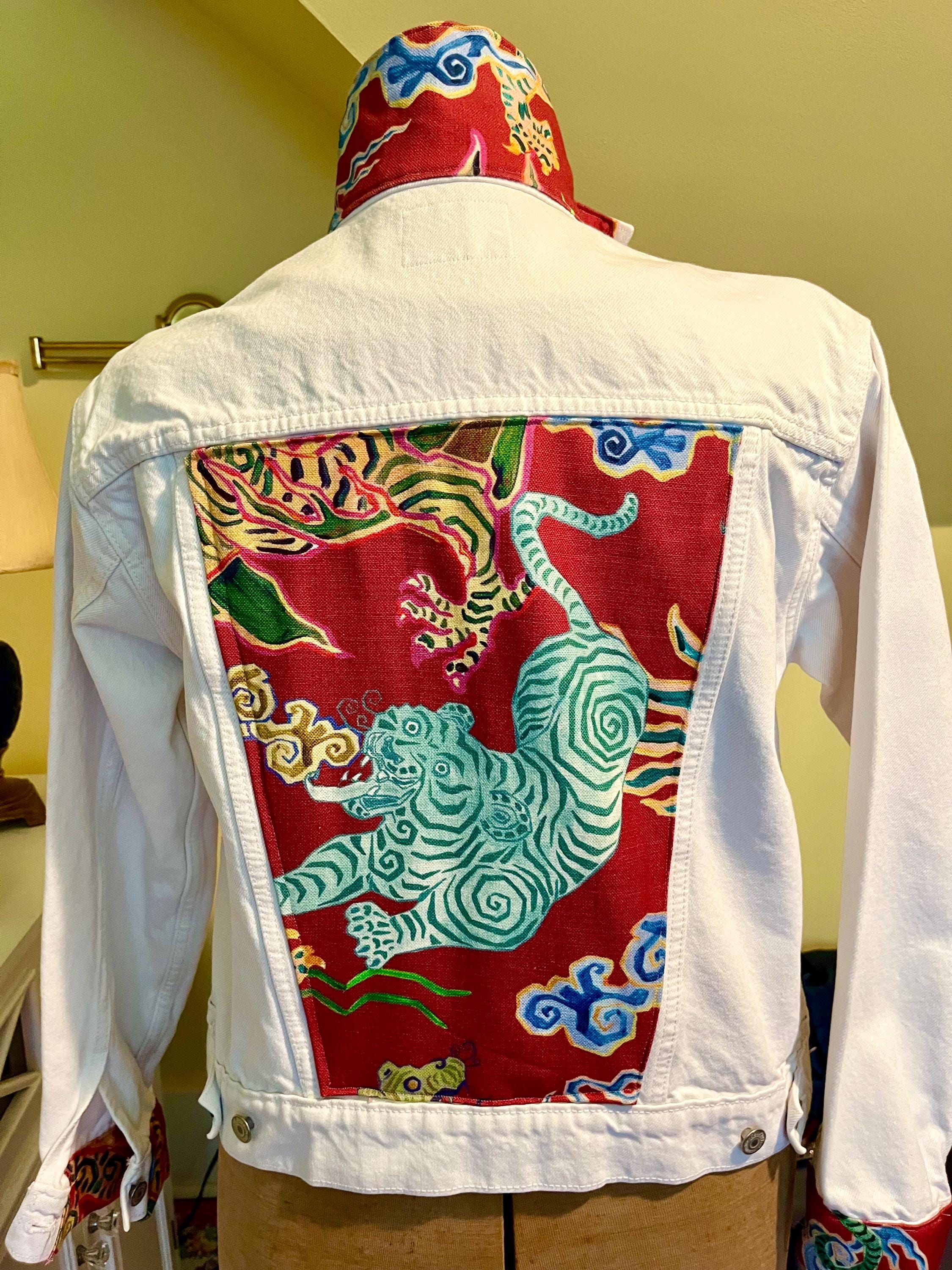 Dragons & Tigers Embellished Denim Jacket- the Betsy - Etsy