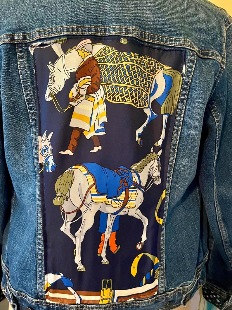 Denim Jean Jacket - Pony Races- the Becky - Etsy
