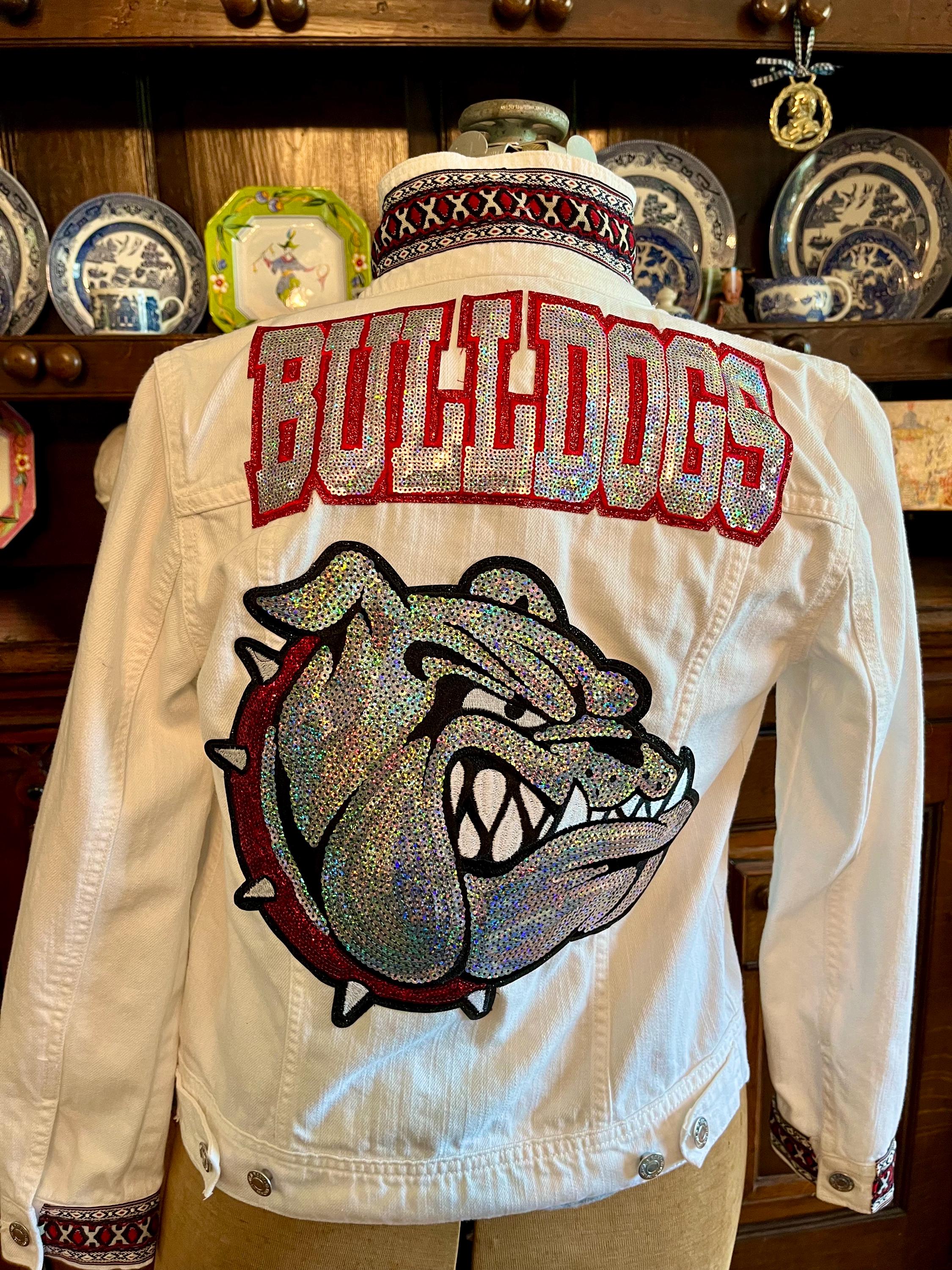 Bulldogs Embellished Denim Jacket - the Lindsey - Etsy