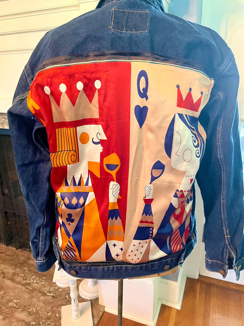 King of Spades Denim Jean Jacket - Etsy