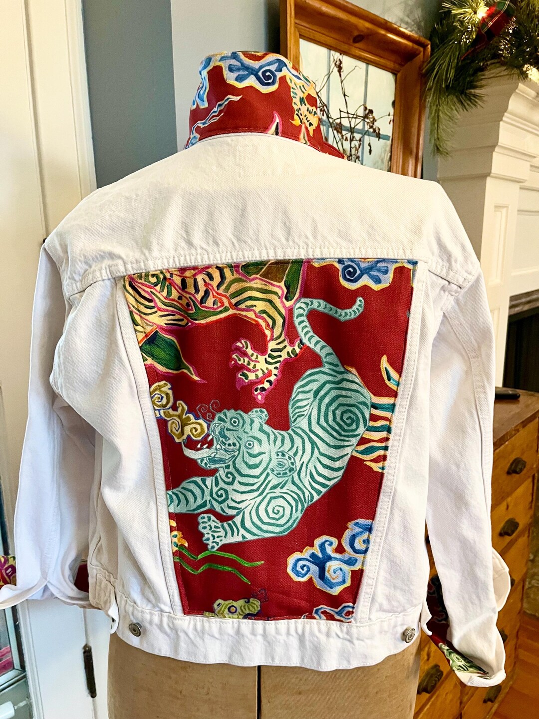 Dragons & Tigers Embellished Denim Jacket- the Betsy - Etsy