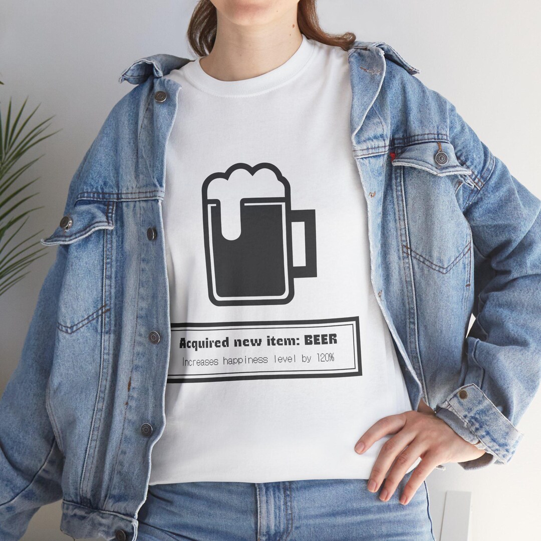 Level up Your Thirst: Game-inspired Beer Acquisition T-shirt - Etsy