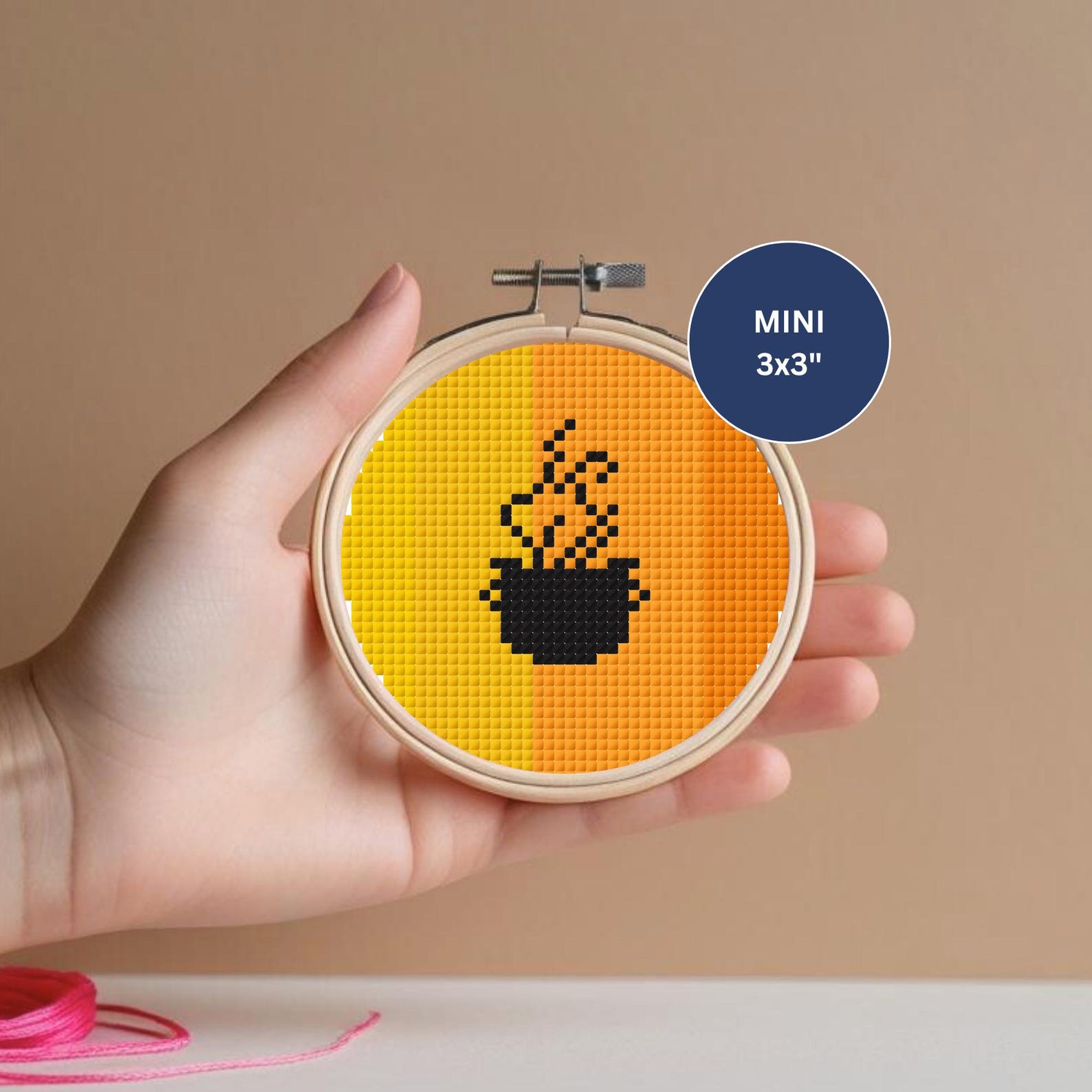 Mini Halloween Cauldron Cross Stitch Pattern: Beginner Friendly (PDF ...