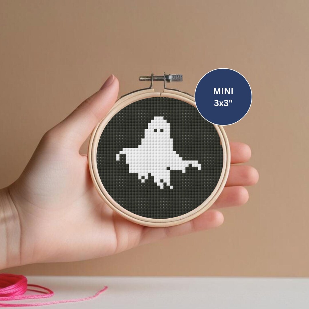 Ghost Cross Stitch Pattern – Mini 3x3" PDF Download - Etsy